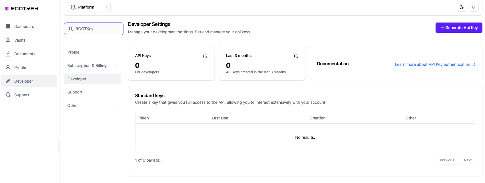 API Keys - ROOTKey API Keys - ROOTKey
